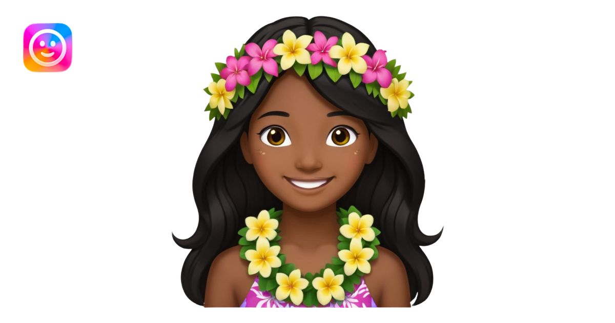 Hawaiian girl emoji | AI Emoji Generator