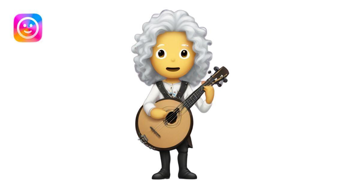 Vivaldi standing chibi banjo wig questioning emoji | AI Emoji Generator
