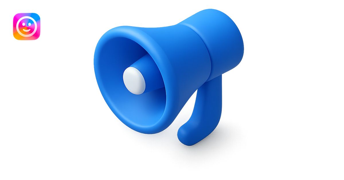 3D blue style megaphone, soft shading, modern, clean, minimal details ...