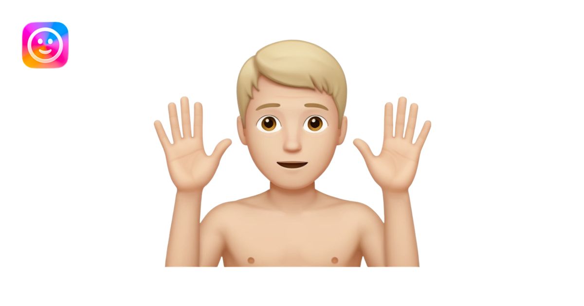 Guy emoji with hands up and out saying why with his penis showing emoji ...