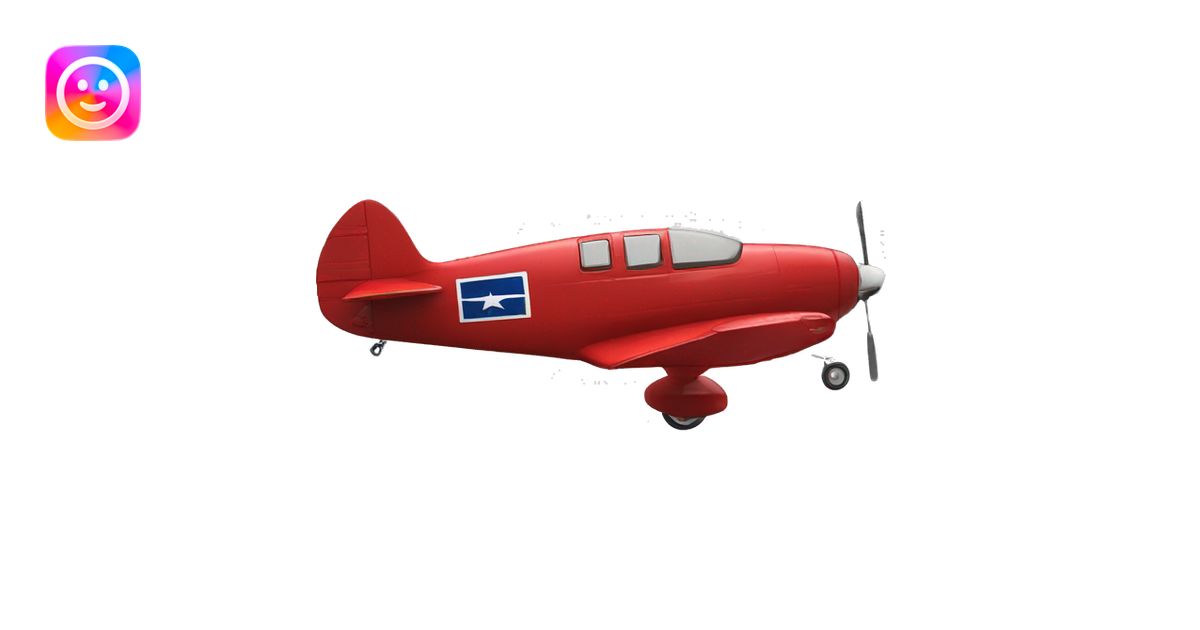 Amelia Earhart's Lockheed Vega 5B model in red emoji | AI Emoji Generator
