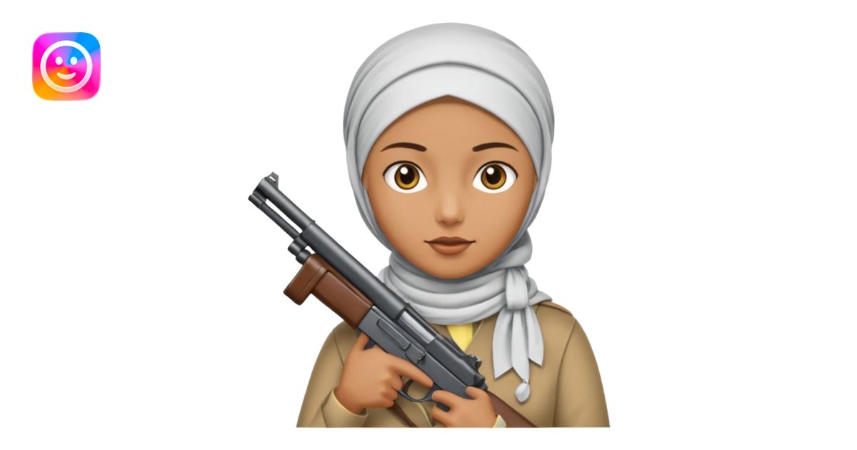Muslim terrorist shooting a gun emoji | AI Emoji Generator