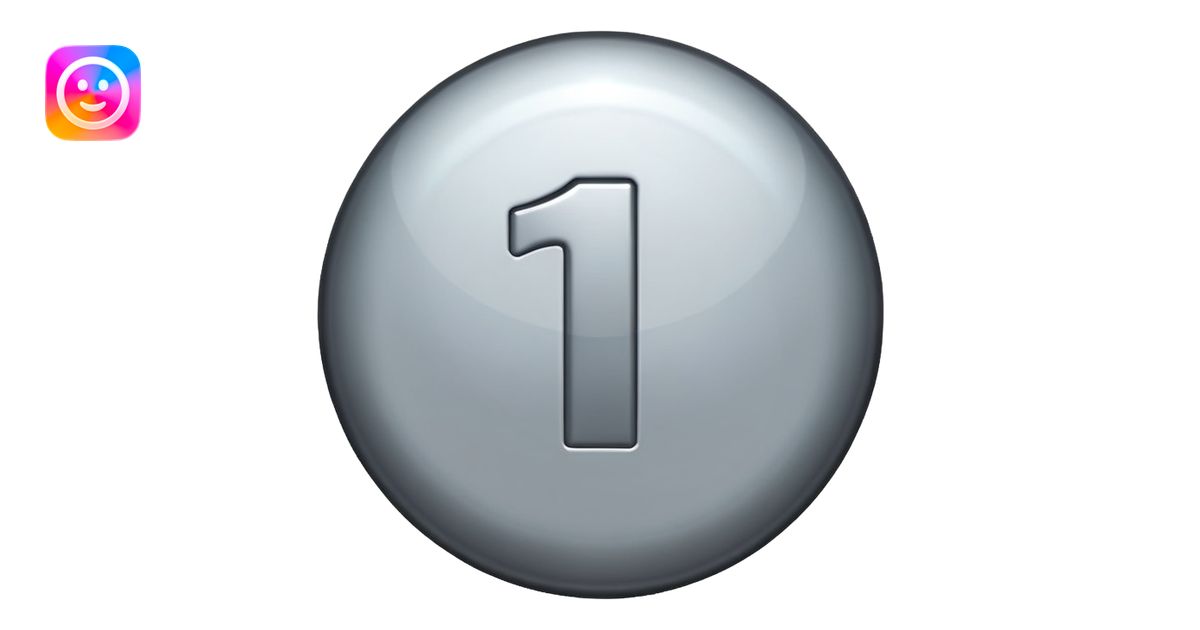 NUMER 1 IN SILVER emoji | AI Emoji Generator