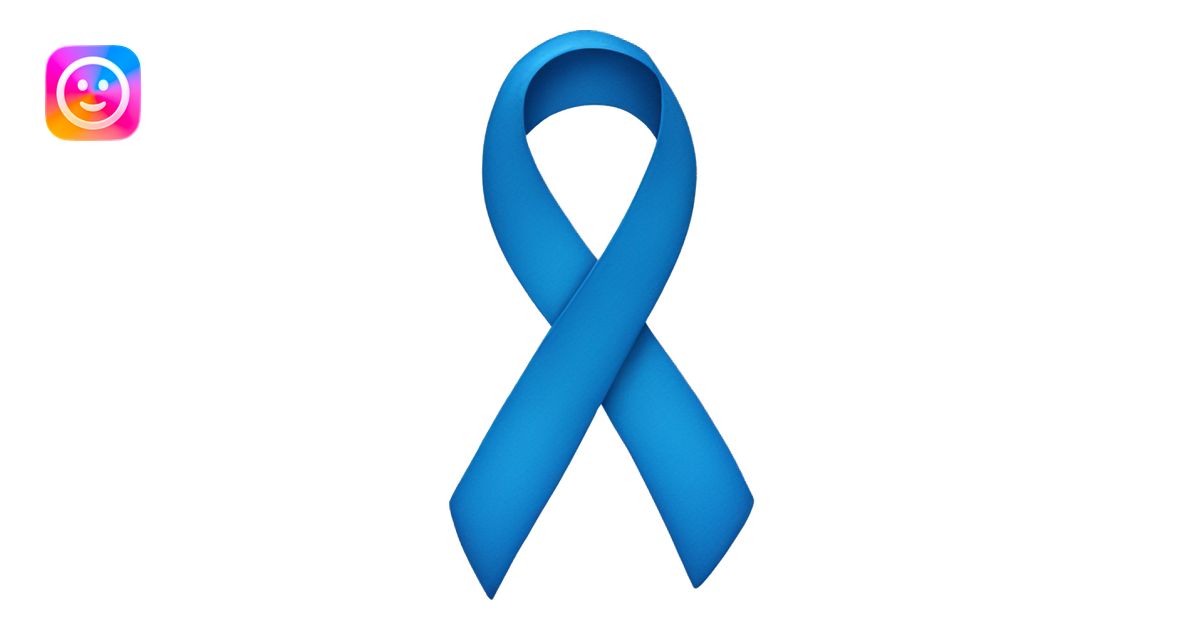 Blue cancer ribbon emoji | AI Emoji Generator