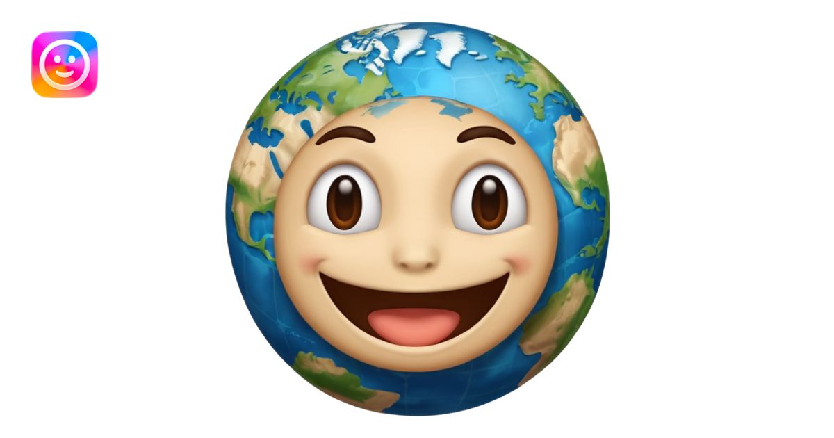 Planet earth emoji face on the office emoji | AI Emoji Generator