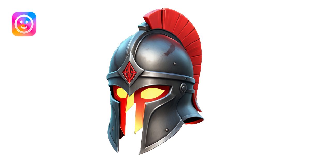 Ares legendary helmet object icon, ancient Greek helmet with glowing ...