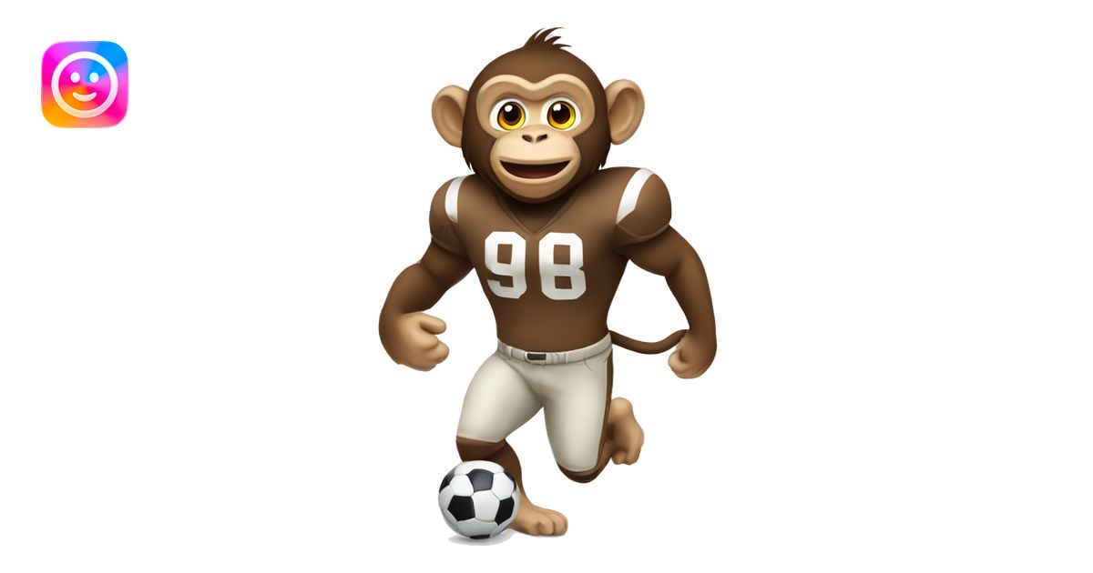Monkey playing football emoji | AI Emoji Generator