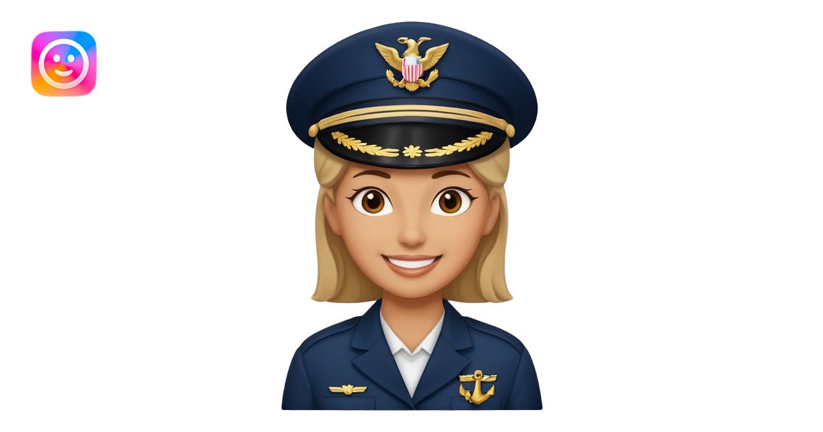 Female navy soldier, big face. emoji | AI Emoji Generator