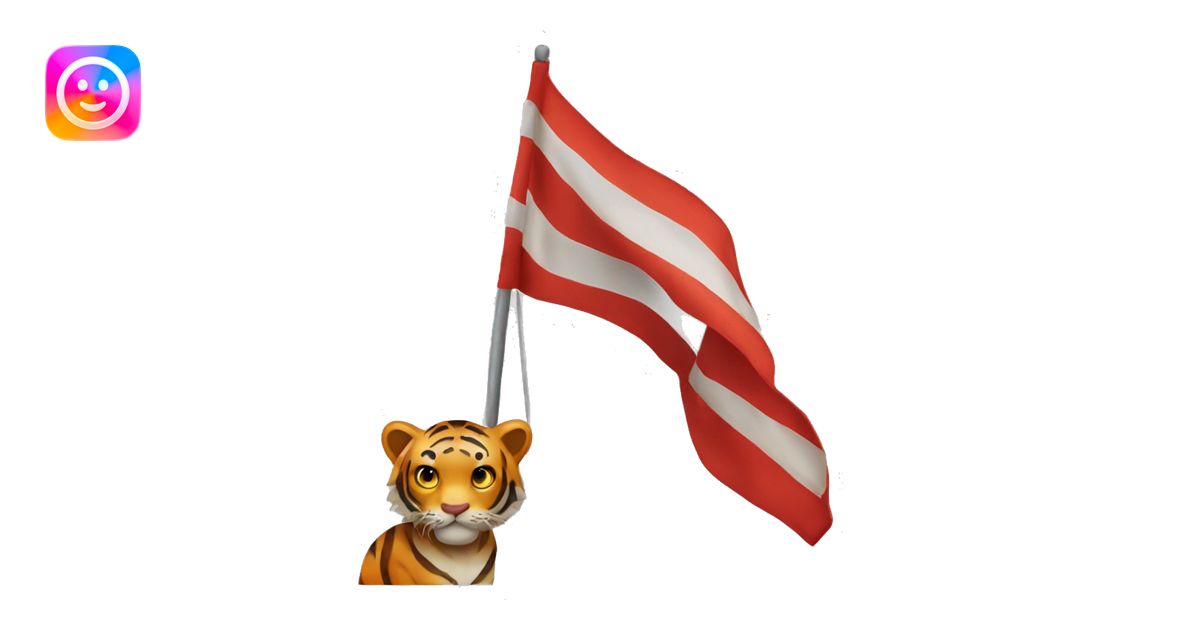 Red flag with tiger emoji | AI Emoji Generator