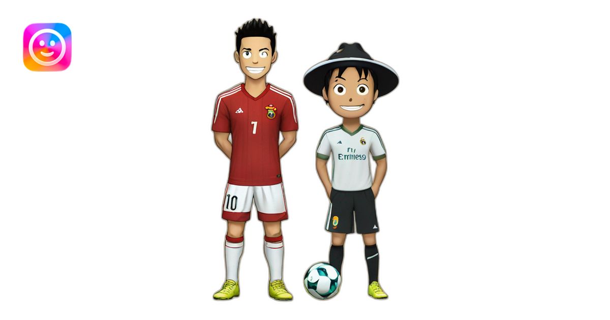 Luffy rencontre Cristiano Ronaldo emoji | AI Emoji Generator