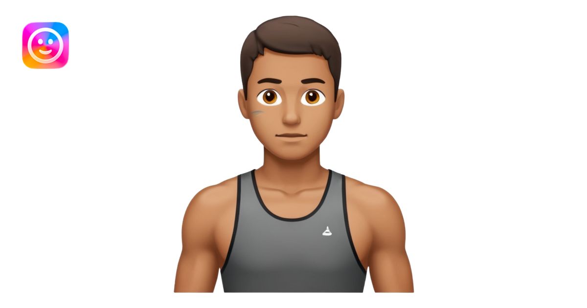 young man sweaty after training emoji | AI Emoji Generator