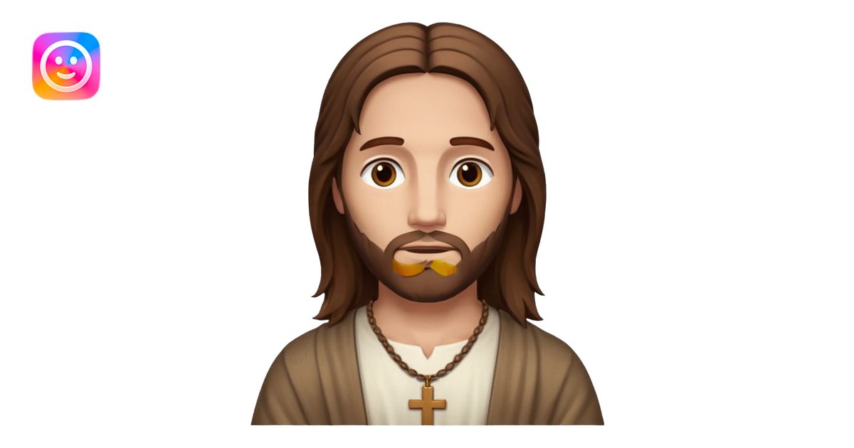 Jésus avec la croix en collier emoji | AI Emoji Generator