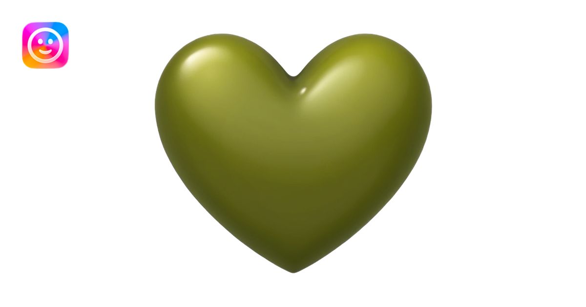 olive green heart emoji but look like normal emoji heart emoji | AI ...