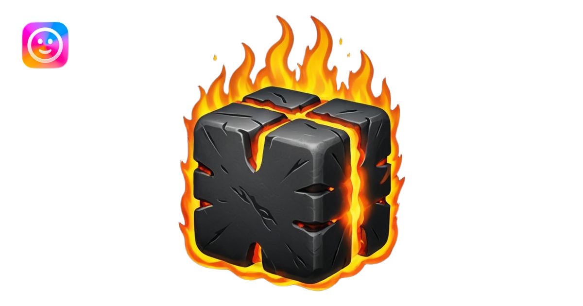 burning coal briquette emoji | AI Emoji Generator