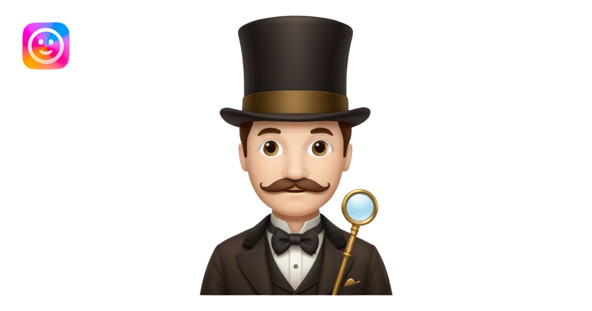 Fancy man with top hat and mustache and wearing monocle emoji | AI ...