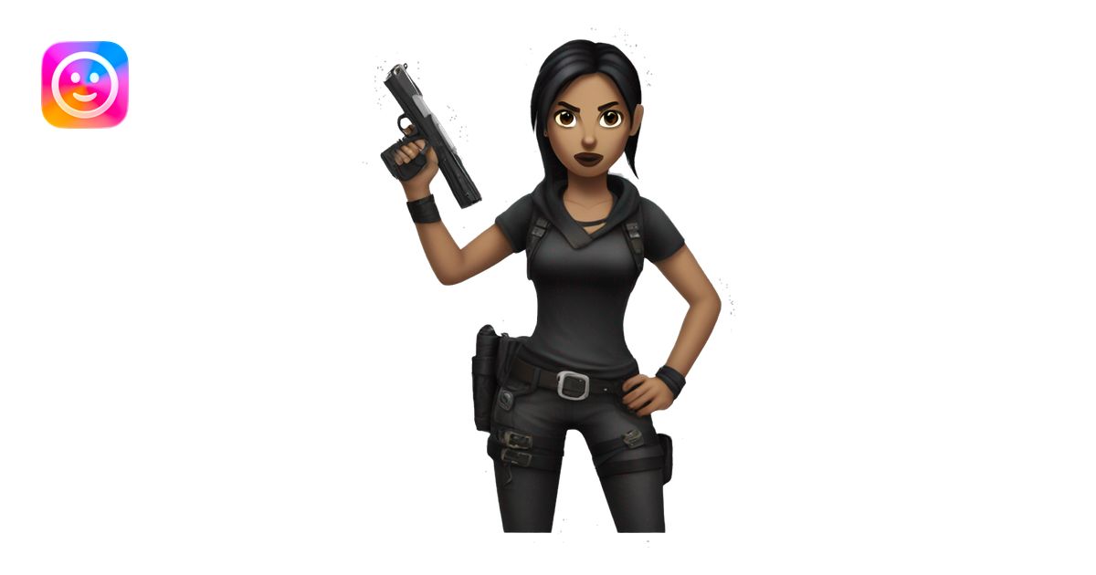 goth lara croft emoji | AI Emoji Generator