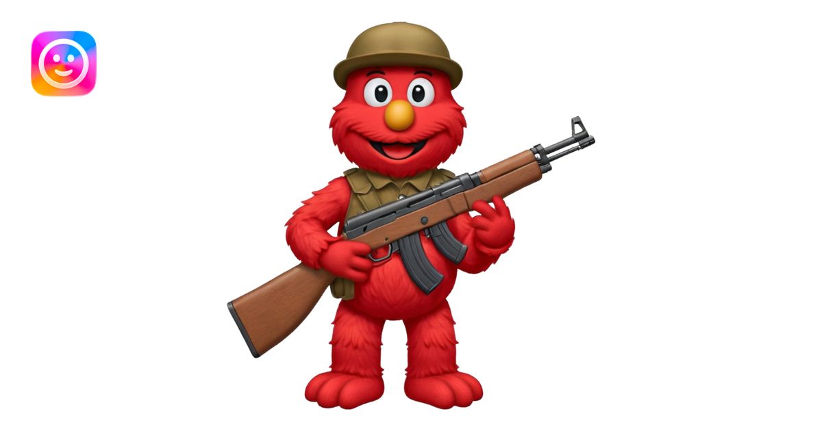 elmo with an AK47 emoji | AI Emoji Generator