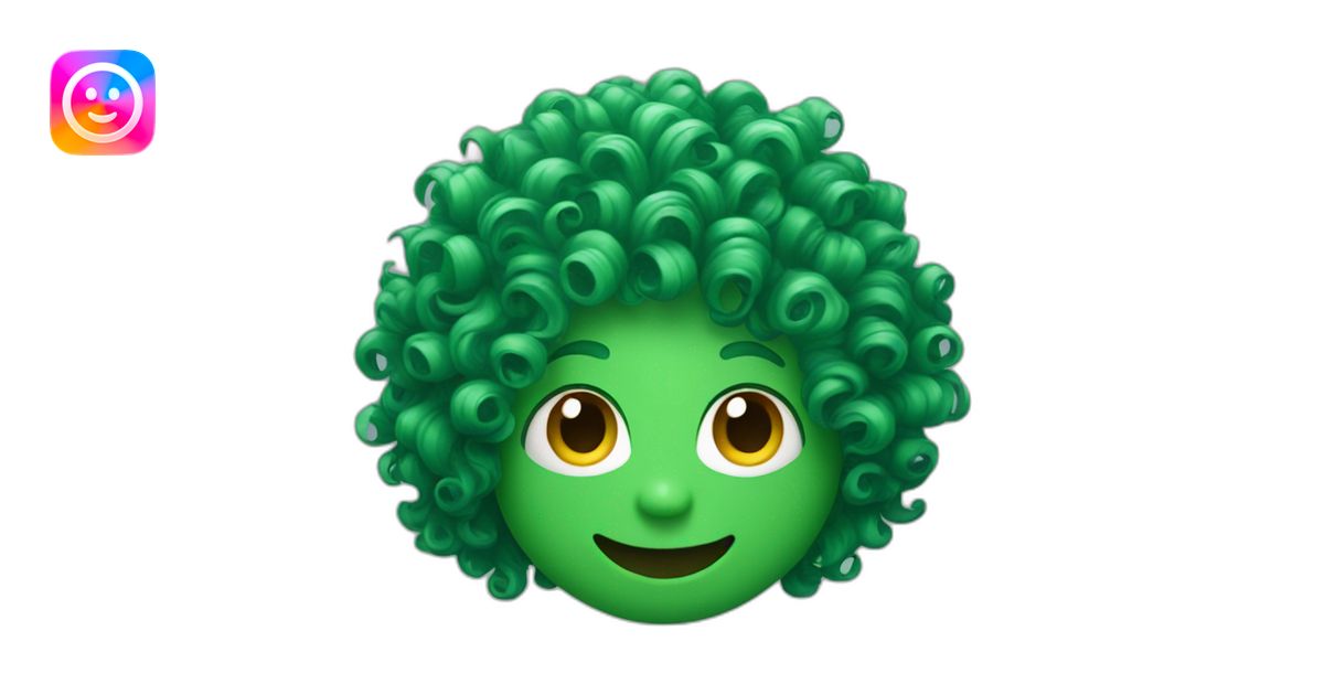 green curly hair smiley emoji | AI Emoji Generator