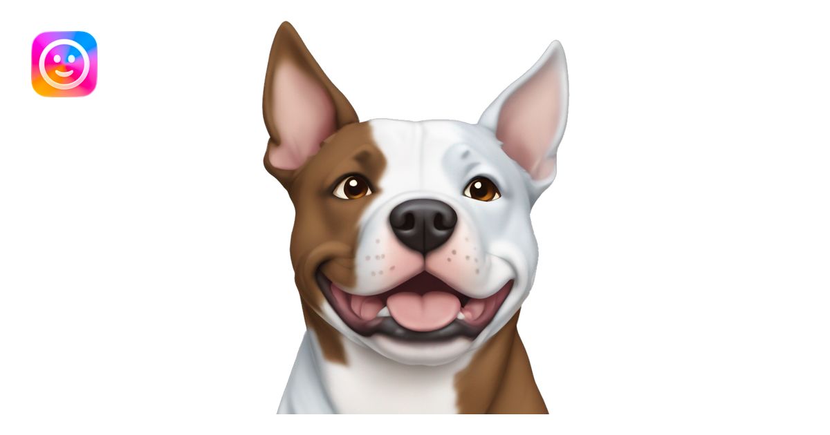 White and brown pit bull blue heeler emoji | AI Emoji Generator