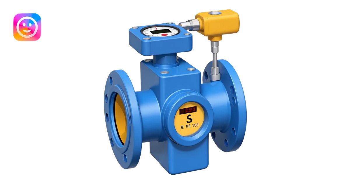 Mini caudalímetro color azul con brida y el medior tipo digital emoji ...