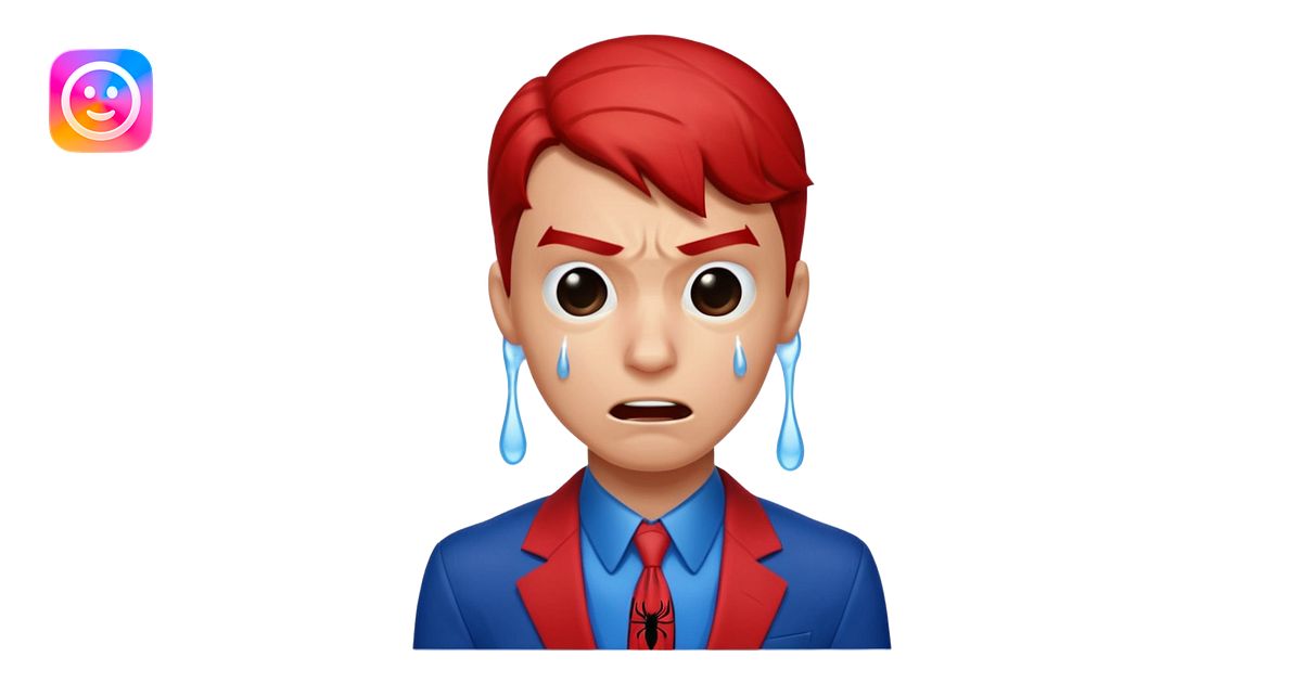 Spider-Man crying emoji | AI Emoji Generator
