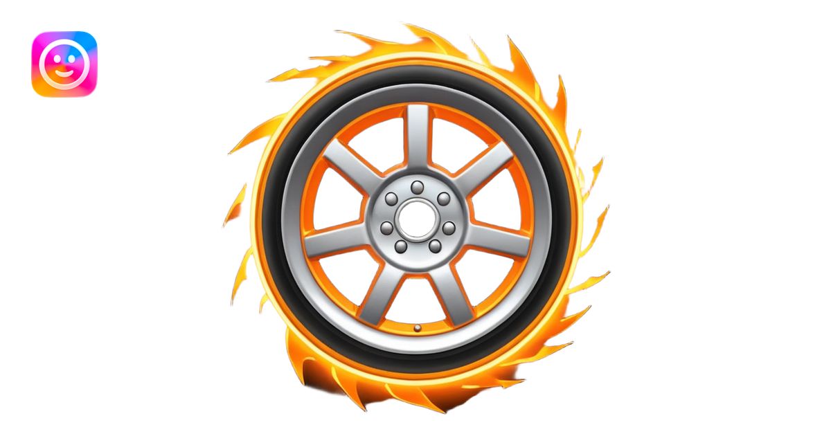 a car wheel from under which sparks fly emoji | AI Emoji Generator