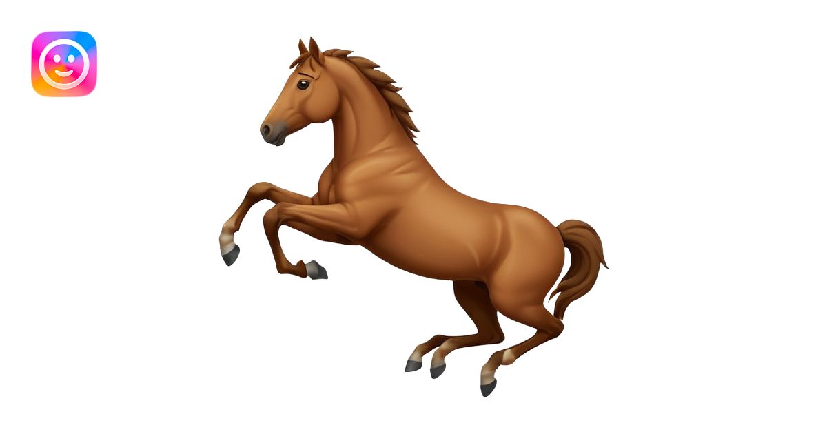 A horse jumping off a cliff emoji | AI Emoji Generator