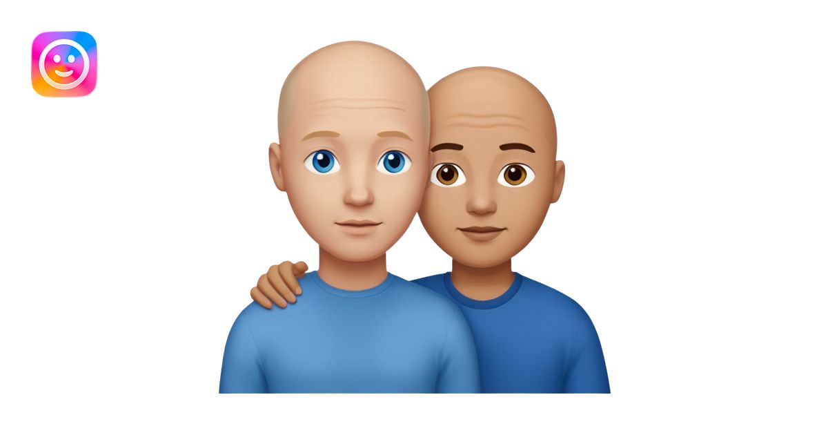 Bald white man blue eyes in love with Filipina woman emoji | AI Emoji ...