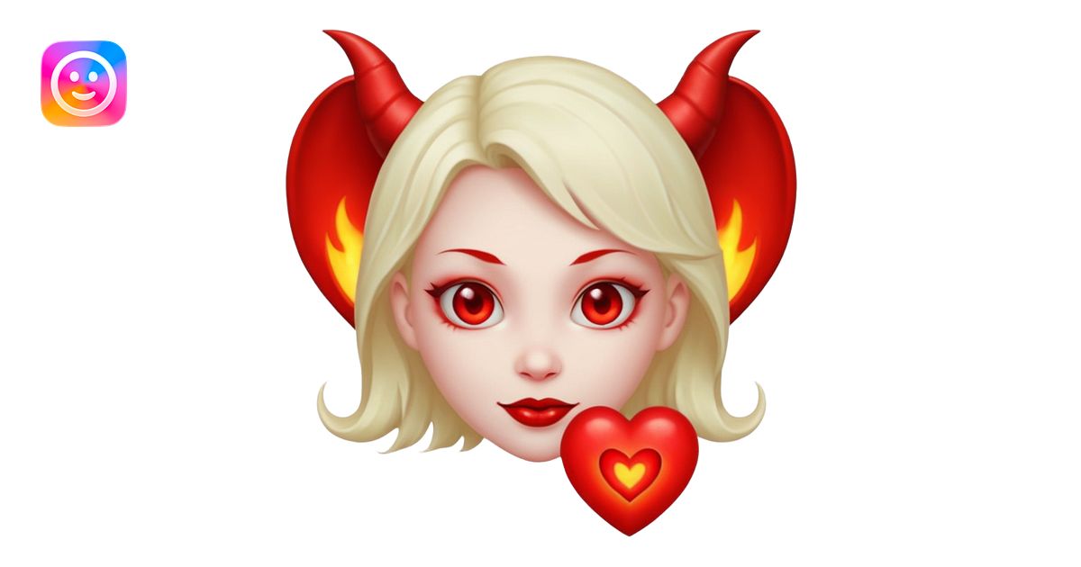 Devil girl is heart emoji | AI Emoji Generator