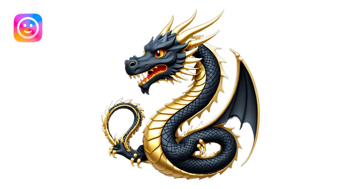 Black dragon symbol emoji | AI Emoji Generator