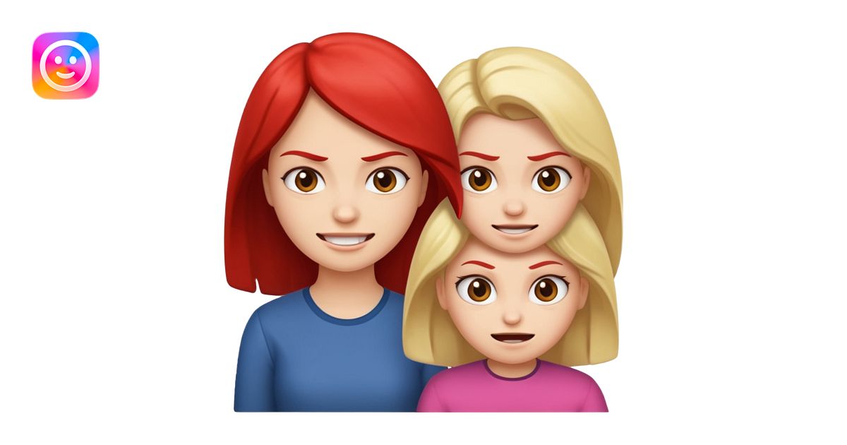 smiling woman and little angry woman emoji | AI Emoji Generator