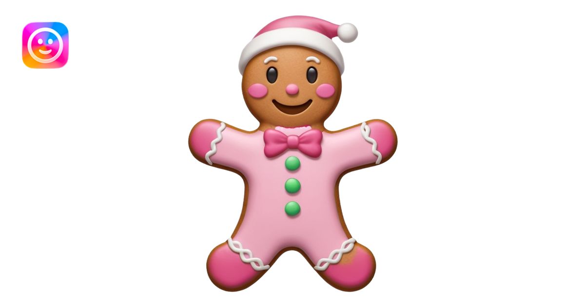 christmas gingerbread pastel pink and red emoji | AI Emoji Generator