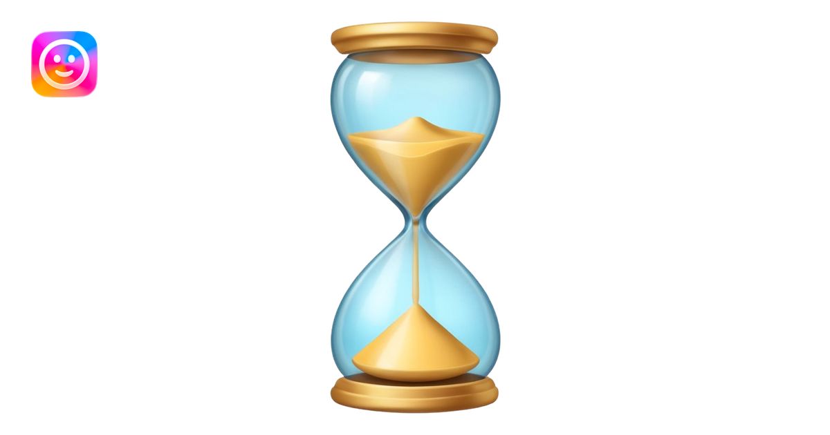 minimal emoji of glowing skin progress over time, hourglass or timeline ...