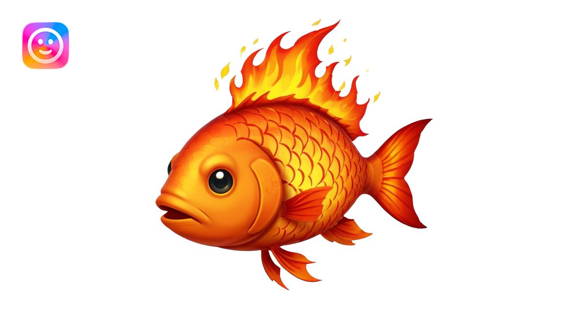 fire elemental fish with fire effects emoji | AI Emoji Generator