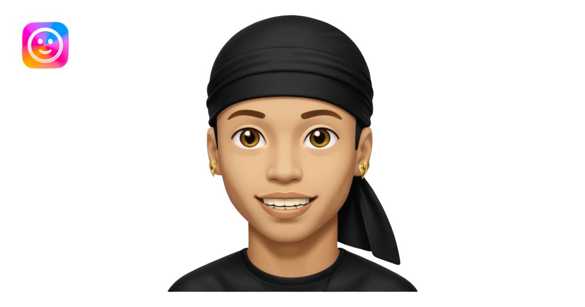 lightskin man with a black durag and grillz emoji | AI Emoji Generator