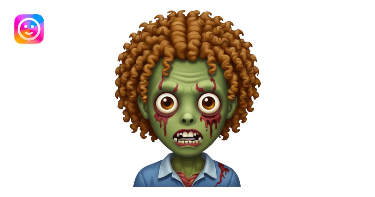 brown skin zombie with curly hair emoji | AI Emoji Generator