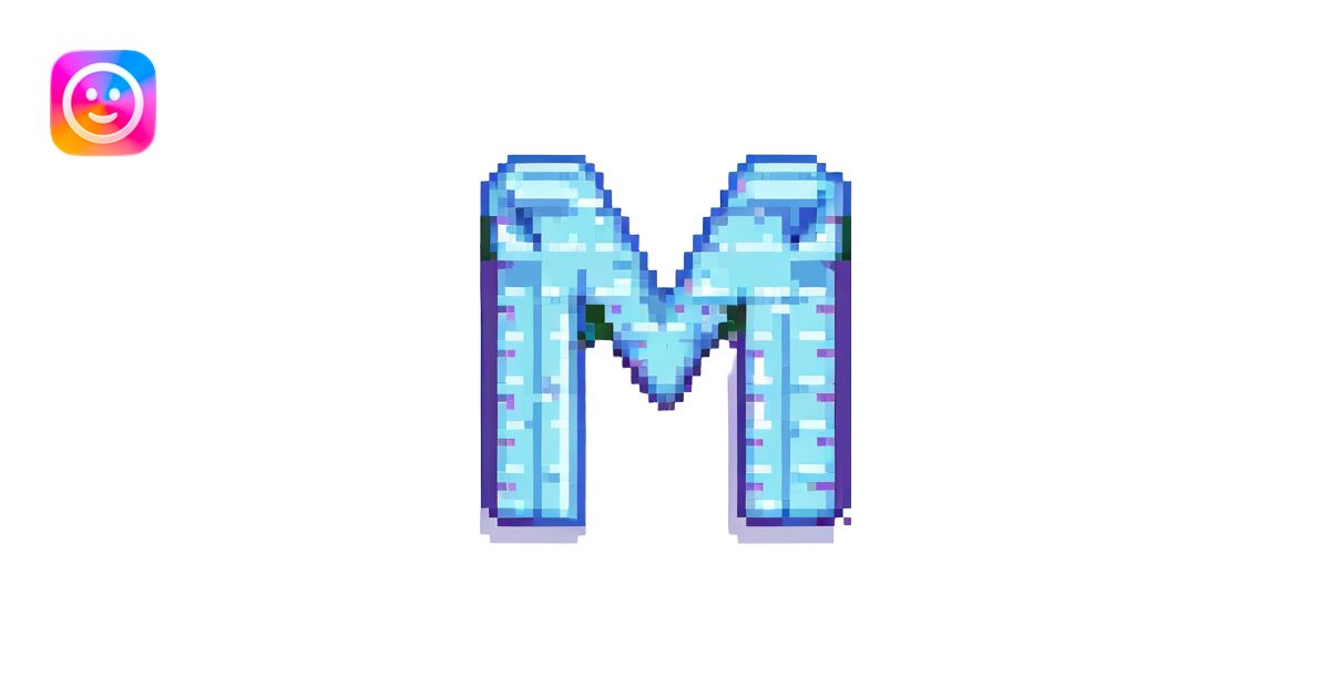 retro video game style pixel art letter M, simple and iconic ...