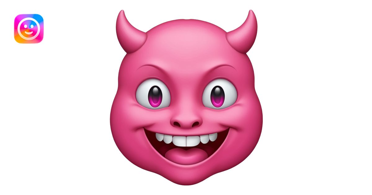 Devil emoji but pink 😈 emoji | AI Emoji Generator