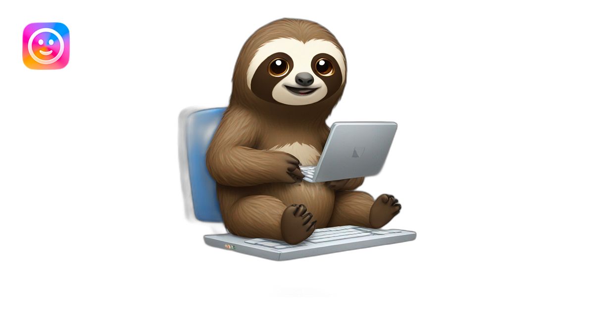 sloth working with computer emoji | AI Emoji Generator