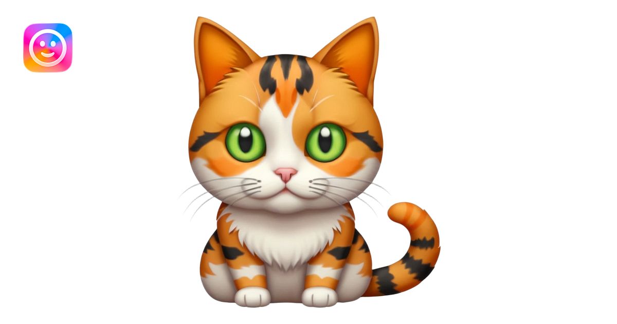 full body colourful calico tabby cat with skinny head and fat body with ...