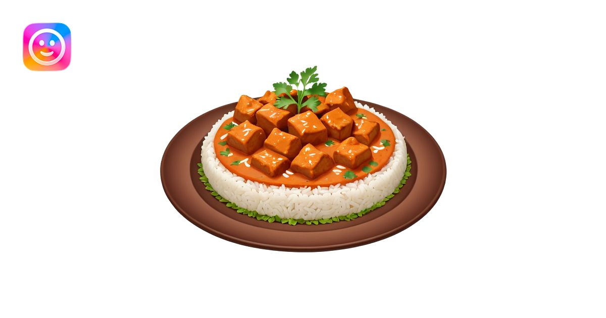slack emoji indian butter chicken on rice emoji | AI Emoji Generator