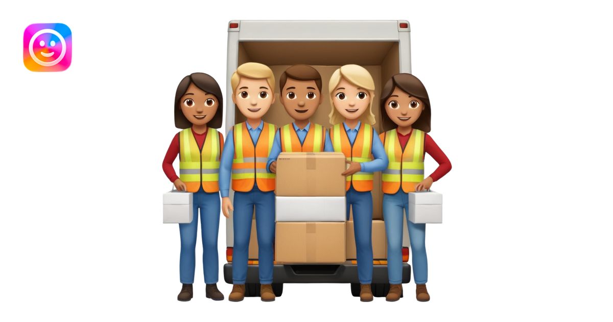 create a realistic emoji showing warehouse logistic partners emoji | AI ...