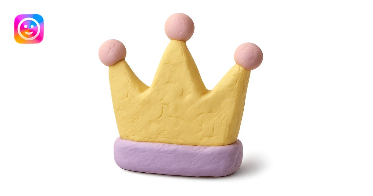 claymation style crown with pastel colors and visible texture image ...