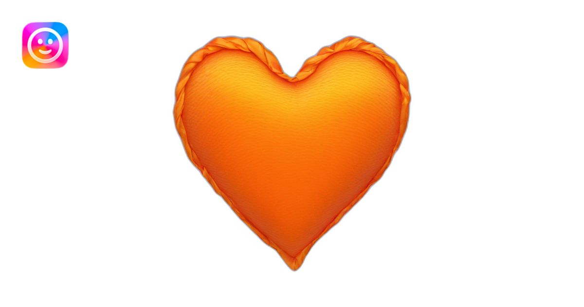 orange heart in silk emoji | AI Emoji Generator