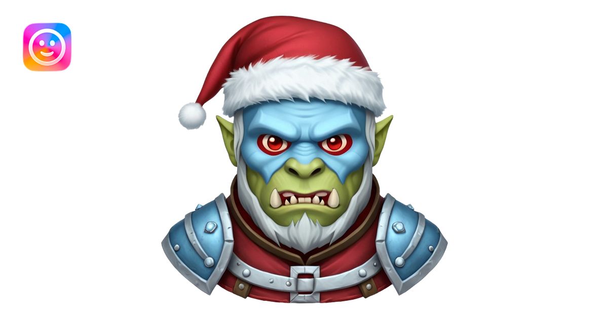 Fantasy Christmas orc legion soldier icon, iron tundra army theme ...