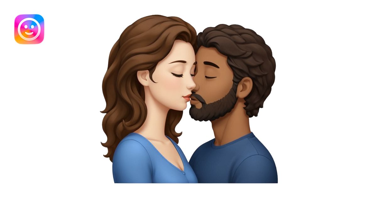 The woman is kissing the forehead of the man, side profile, White woman ...
