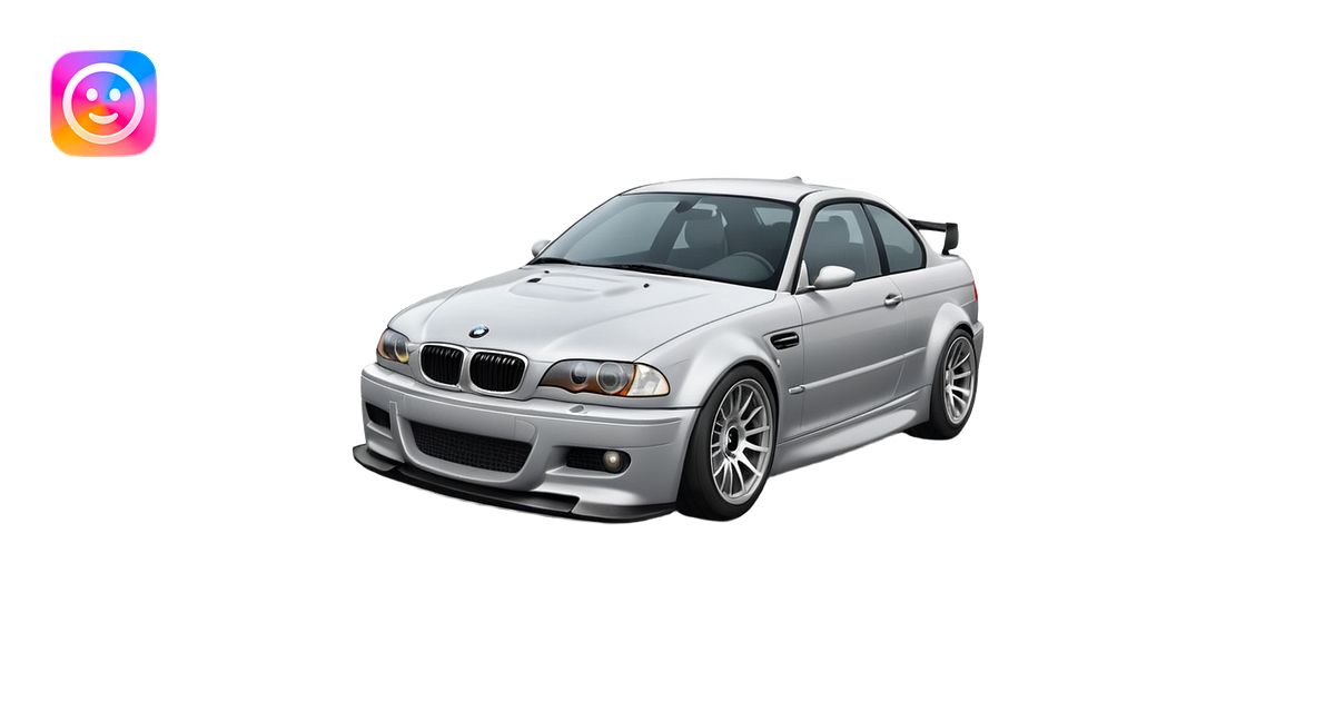 A BMW M3 E46 is drifting through a corner, with a slight wisp of smoke ...