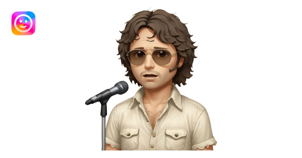 cinematic realistic - messy, shaggy aged Jim Morrison in an ivory ...