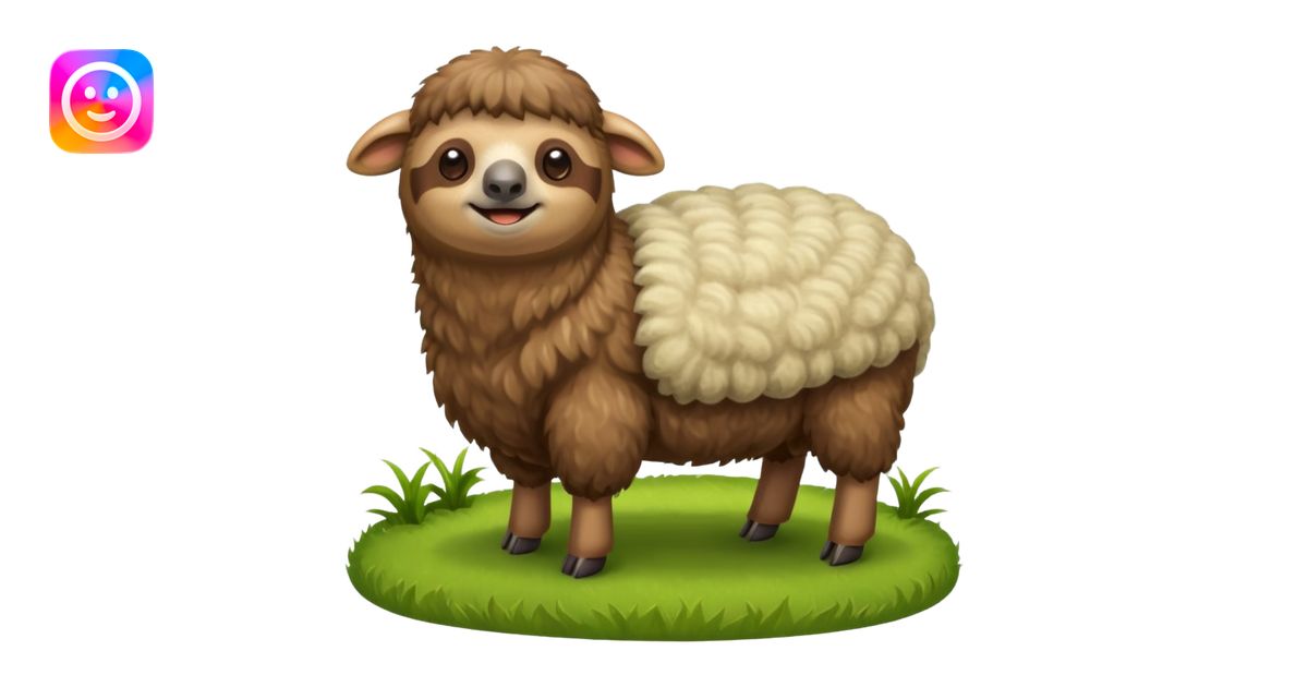 Sloth riding a sheep emoji | AI Emoji Generator