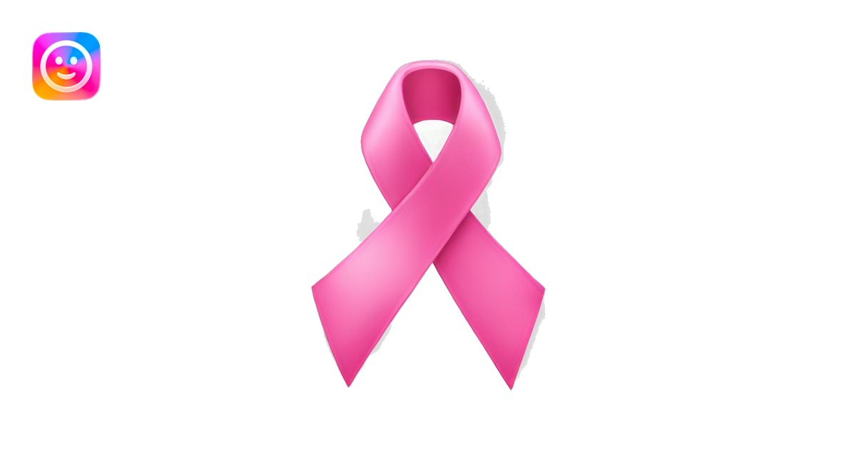 a single big pink ribbon breast cancer in the center emoji | AI Emoji ...